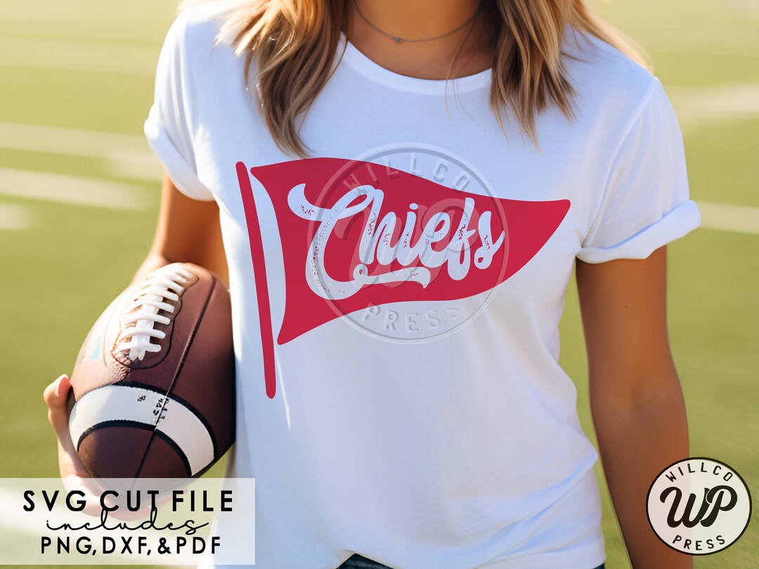 Chiefs Pennant Svg, Team Flag Svg, Vintage Football Svg, Digital ...