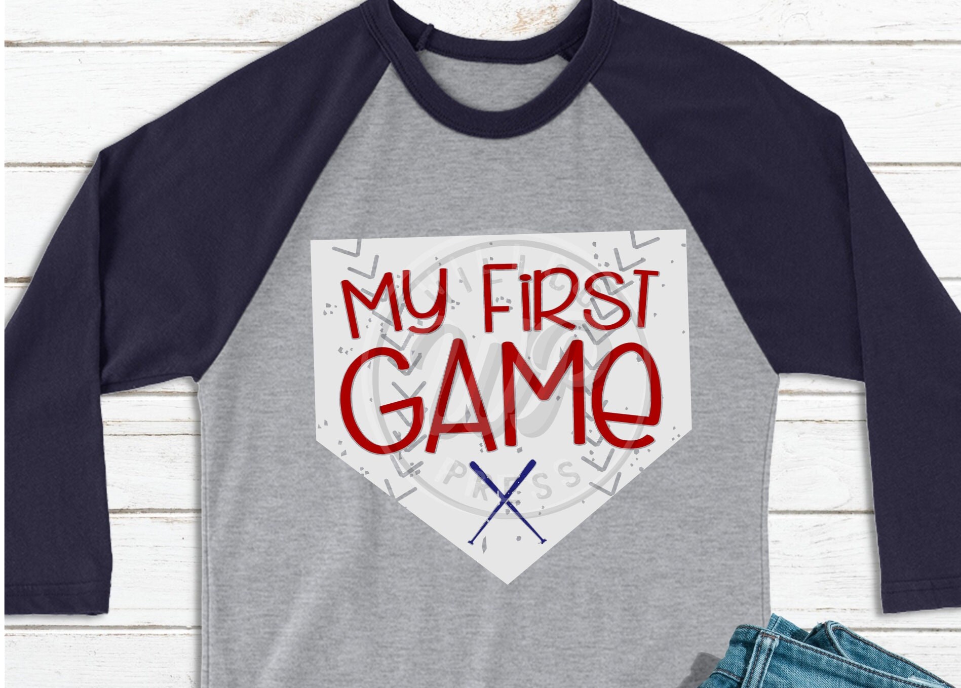 My First Game Svg Baseball Svg Grunge Distressed Png Dxf - Etsy