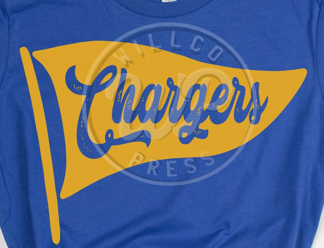 Chargers Pennant Svg, Team Flag Svg, Vintage Football Svg, Digital ...