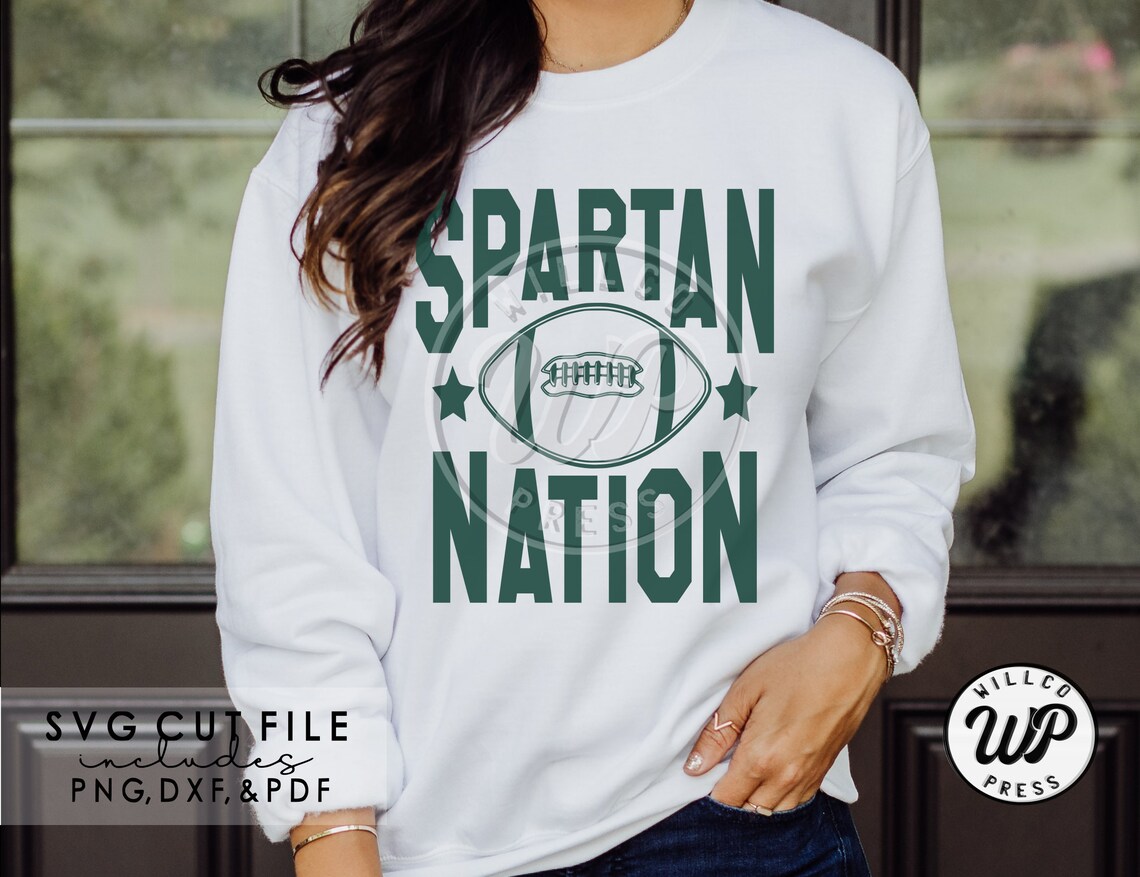 Spartan Nation Svg Spartans Football School Team Mascots - Etsy