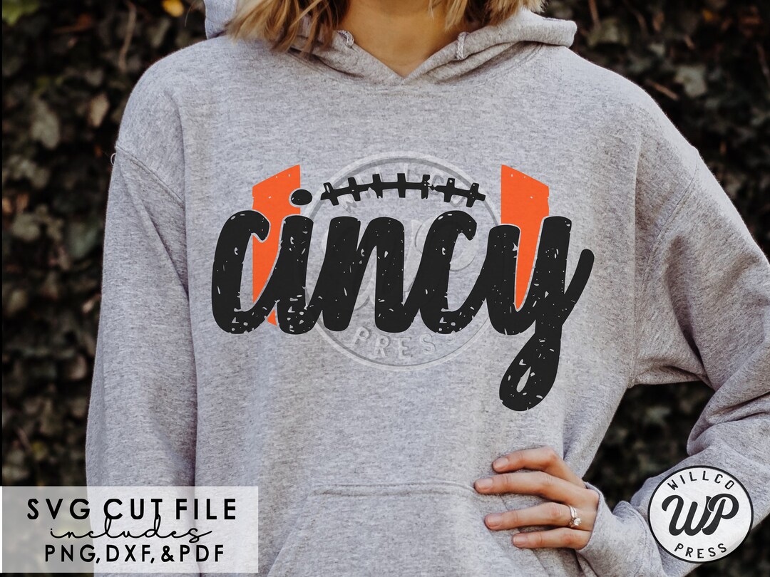 Cincy Football Svg, Cincinnati Svg, Grunge Distressed, Png, Dxf, Svg ...