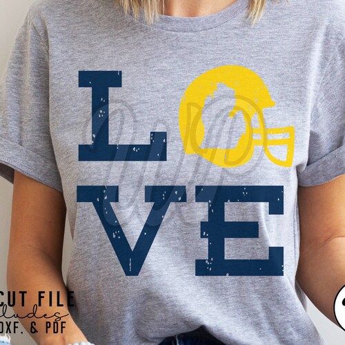 Michigan Football Svg Love Svg Grunge Distressed Png Dxf - Etsy