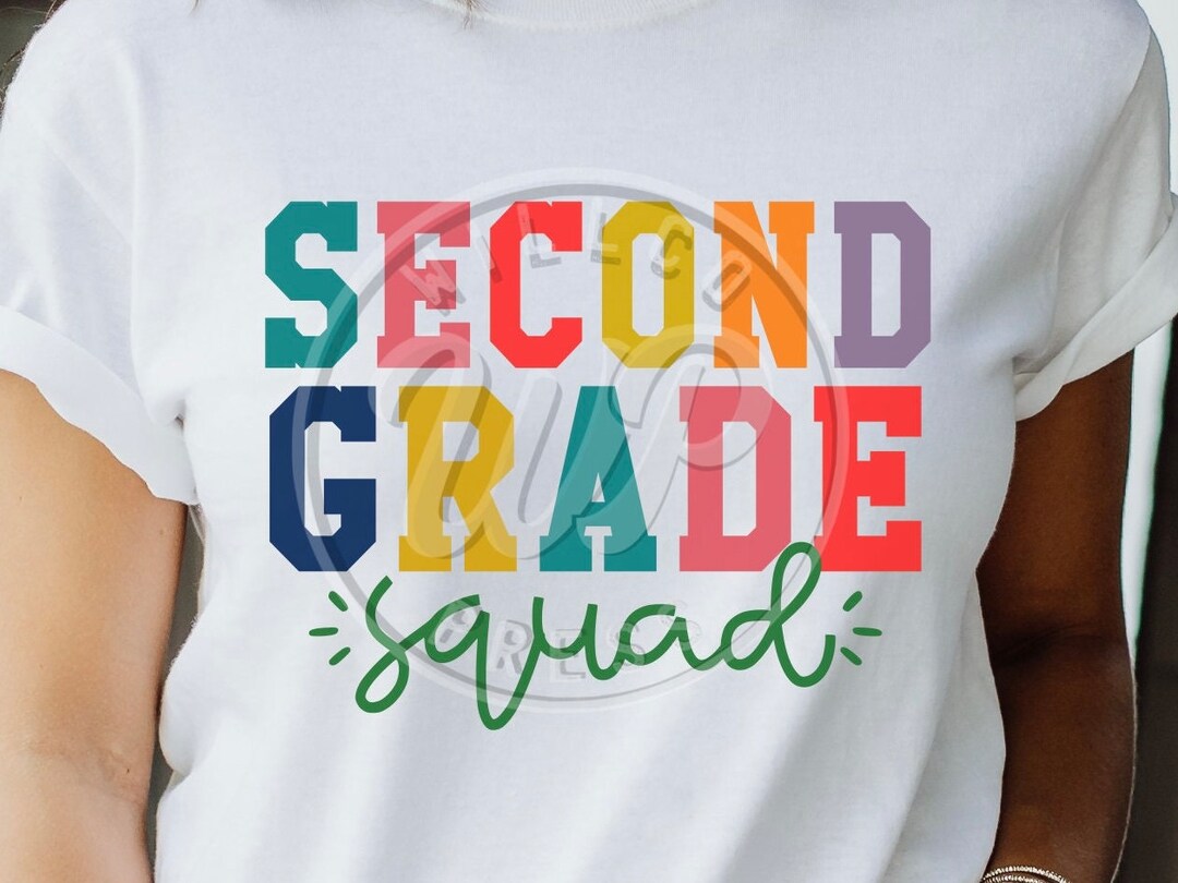 Second Grade Squad, Teacher Svg, 2nd Grade, Png, Dxf, Svg Files for ...