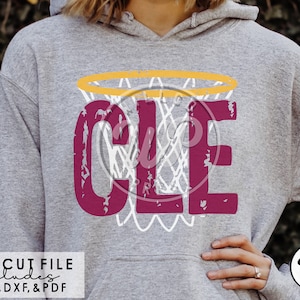 CLE Basketball Svg, Cleveland Svg, Grunge Distressed, Png, Dxf, Svg ...
