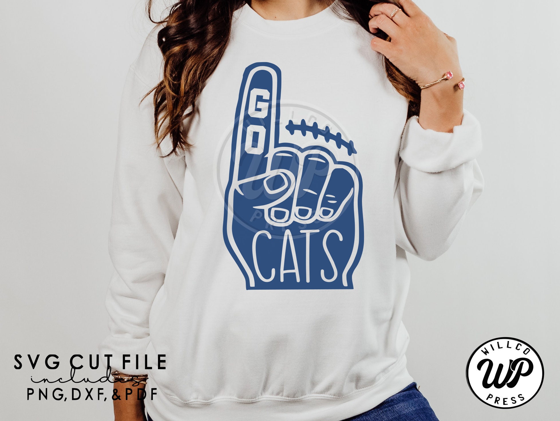 Go Cats Svg Wildcats Football Fan Foam Finger Dxf Png Svg - Etsy