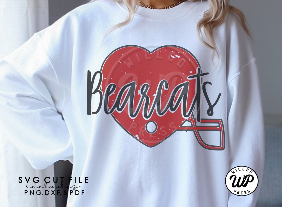 Bearcats Football Svg Heart Helmet Dxf Png Grunge - Etsy