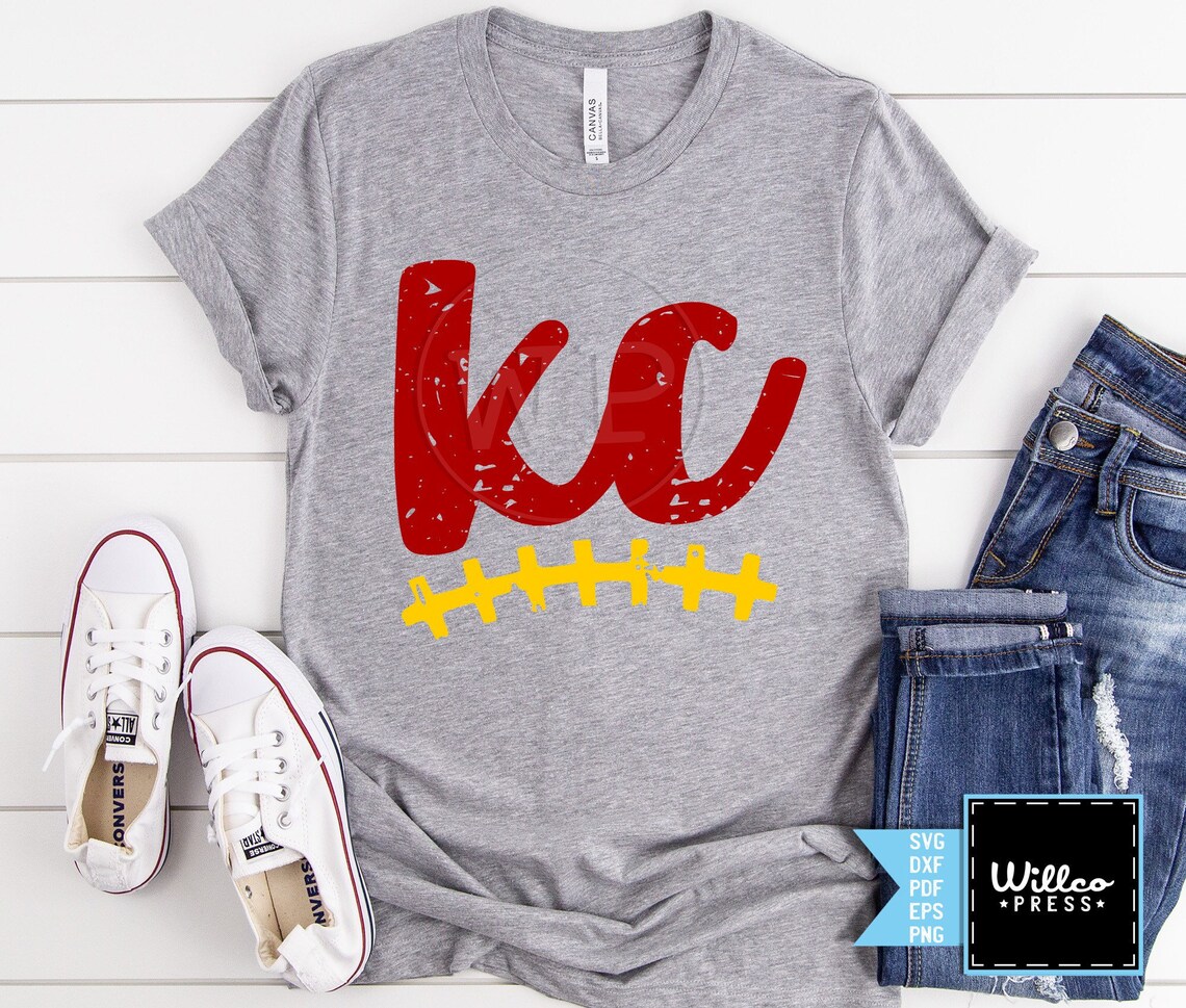 KC Football Svg Kansas City Svg Grunge Distressed Png Dxf - Etsy