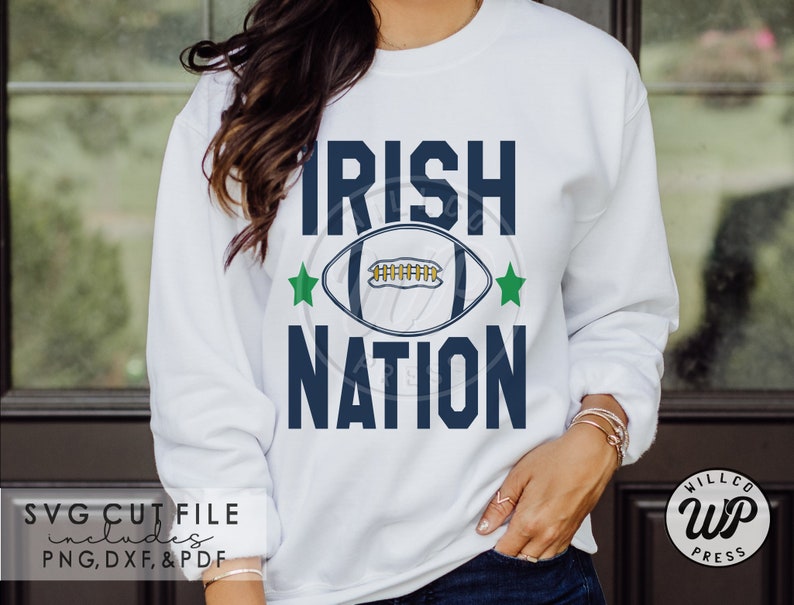 Irish Nation Svg Football Svg Fighting Irish Svg School - Etsy