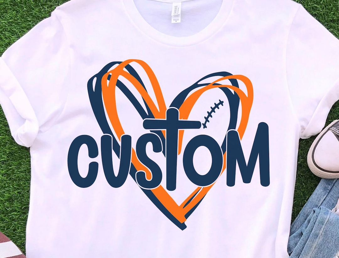 Customized Football Svg, Double Hearts, Png, Dxf, Svg Files for Cricut ...