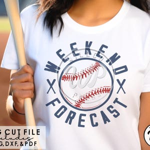 Weekend Forecast Retro Baseball SVG | Softball Mom Shirt Design ...