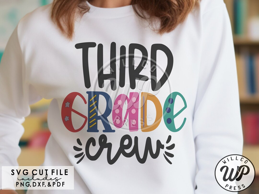 Second Grade Crew Teacher Png, Svg Files for Cricut, Dtf Image ...