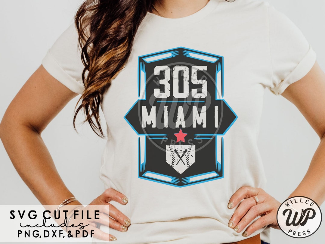 305 Baseball Svg, Miami Area Code, Transparent Png, Dxf for Silouhette ...