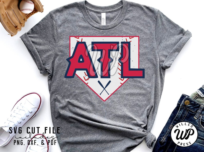 ATL Svg Atlanta Baseball Distressed Png Dxf Svg Files for - Etsy