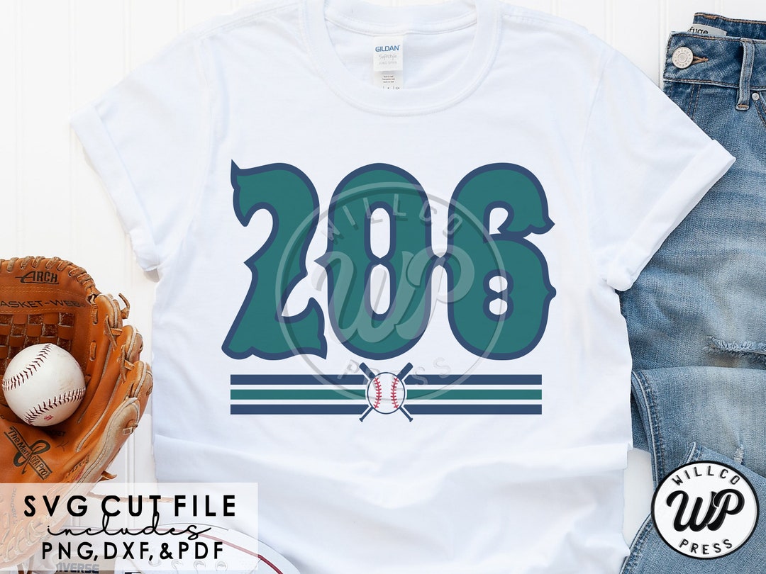 206 Baseball Png, Seattle Svg, 300 Dpi Clipart, Area Code Png, Dtf ...