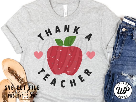 Thank A Teacher Teacher Svg Appreciation Week Distressed | Etsy