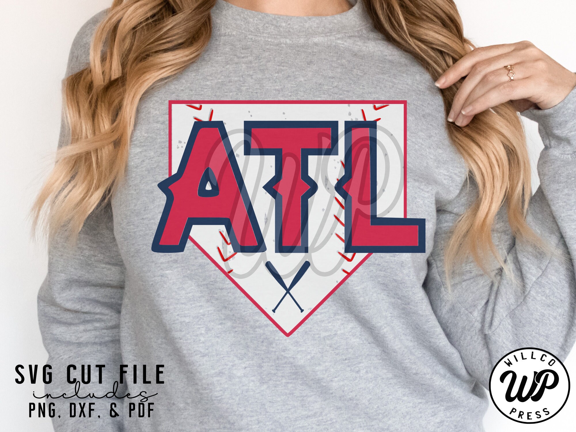 ATL Svg Atlanta Baseball Distressed Png Dxf Svg Files for - Etsy
