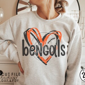 Bengals Hearts Svg, Football Svg, Png, Dxf, Svg Files for Cricut, Vinyl ...