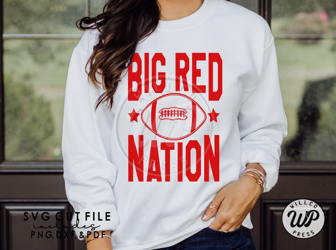 Big Red Nation, Football Svg, School Team Mascots, Png, Dxf, Svg Files ...