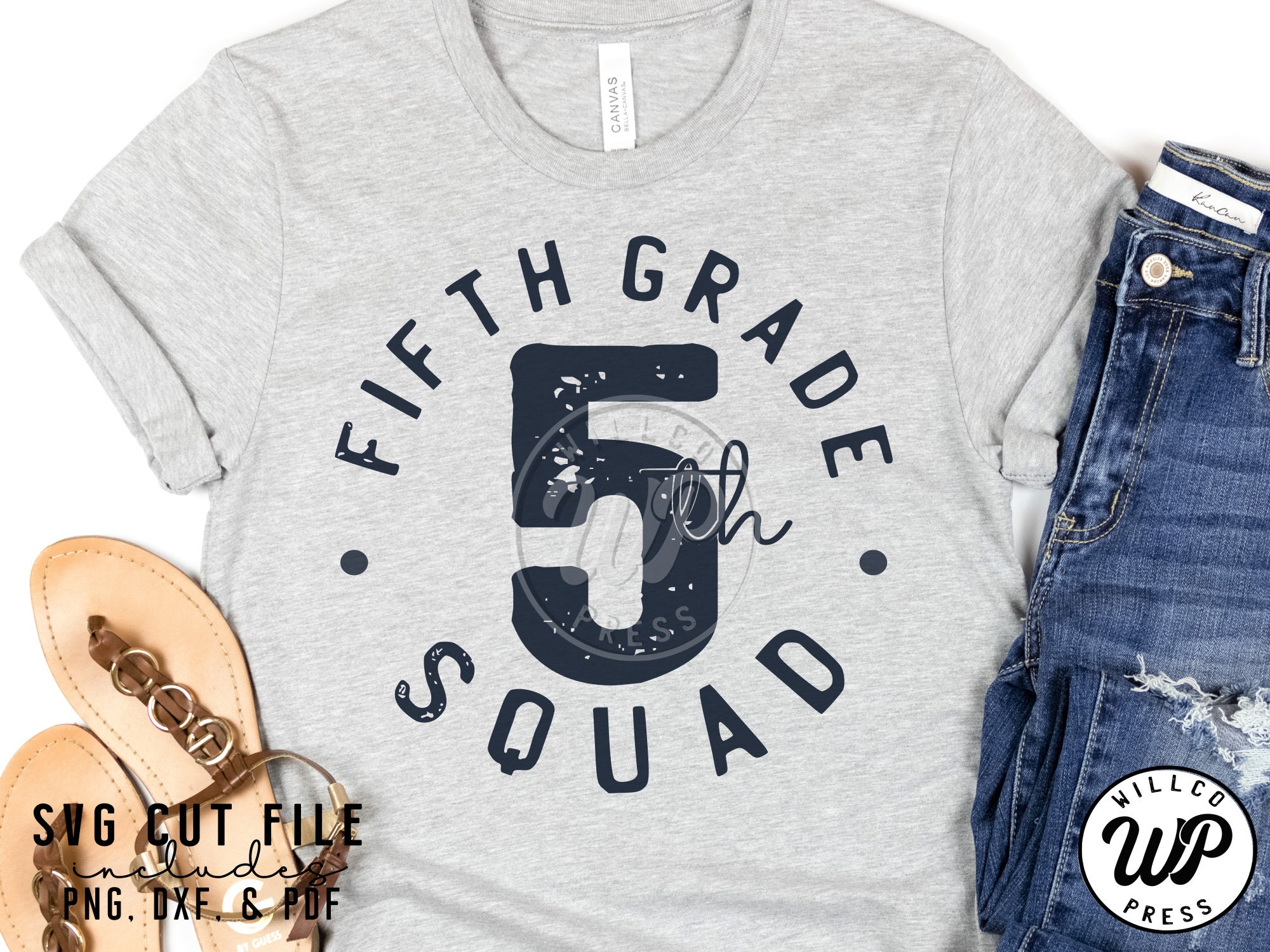5th Grade Squad Svg Fifth Grade Teacher Grunge Distressed - Etsy