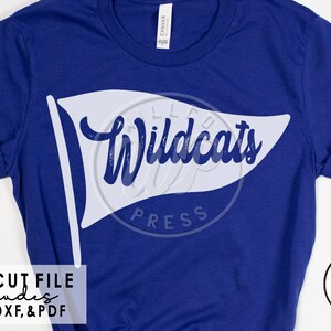 Wildcats Pennant Svg, Team Flag Svg, Vintage Football Svg, Digital ...