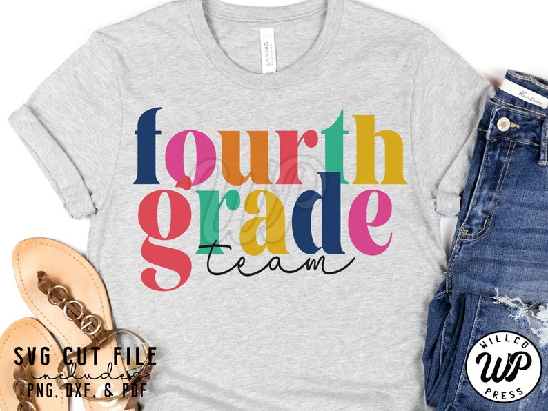 Fourth Grade Team Teacher Svg 4th Grade Png Dxf Svg Files - Etsy