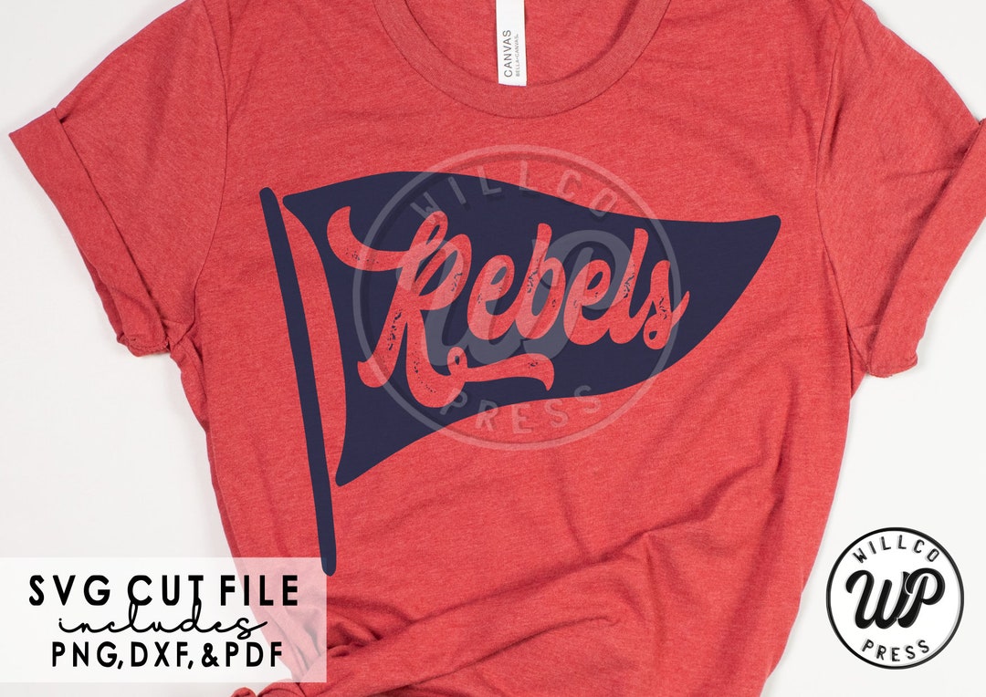 Rebels Pennant Svg, Team Flag Svg, Vintage Football Svg, Digital ...