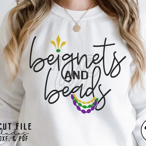 Beignets and Beads, Mardi Gras Svg, Fat Tuesday, Png, Dxf, Svg Files ...