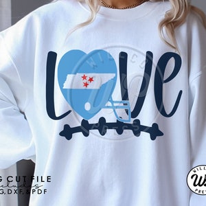 Tennessee Love Svg, Football Svg, Heart Helmet, Png, Dxf, Svg Files for ...