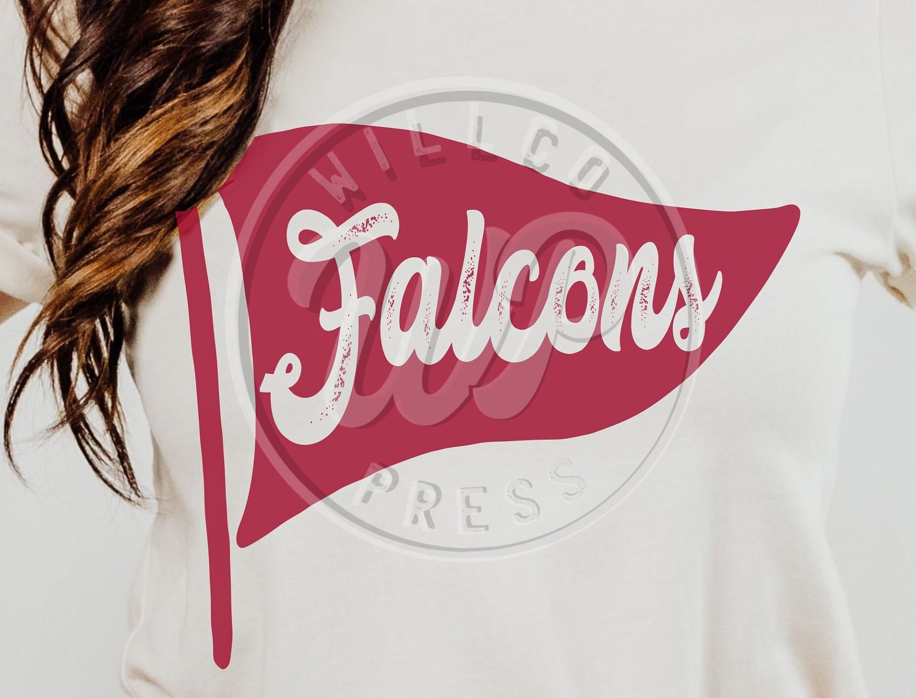 Falcon Pennant Svg, Team Flag Svg, Vintage Football Svg, Digital ...