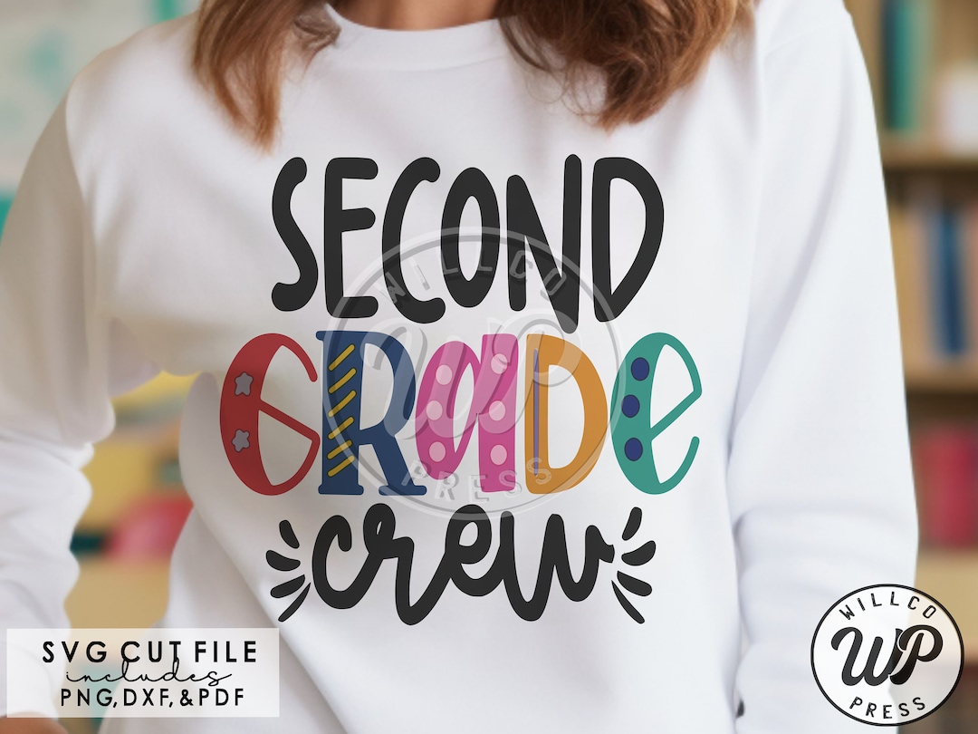 Second Grade Crew Teacher Png, Svg Files for Cricut, Dtf Image ...