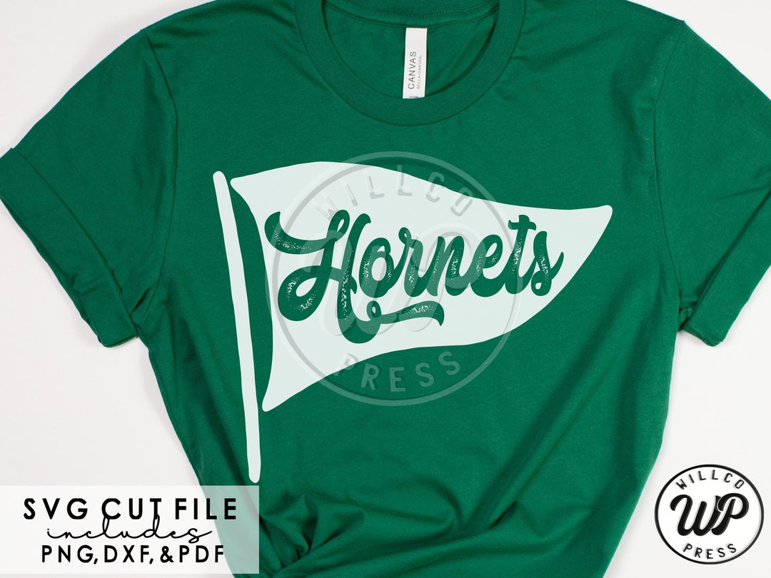 Hornets Pennant Svg, Team Flag Svg, Vintage Football Svg, Digital ...