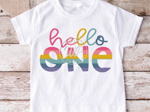 Hello One Svg One Year 1st Birthday First Birthday Png | Etsy