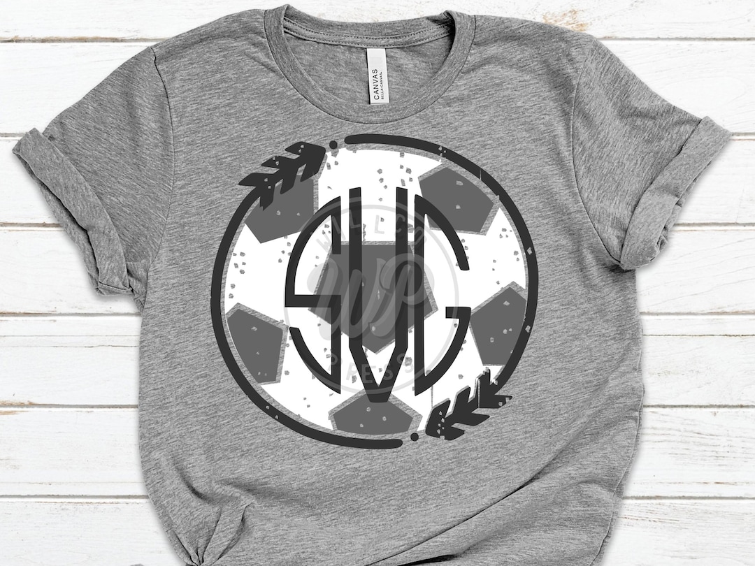 Distressed Soccer Svg, Monogram Svg, Soccer Monogram Svg, Distressed ...