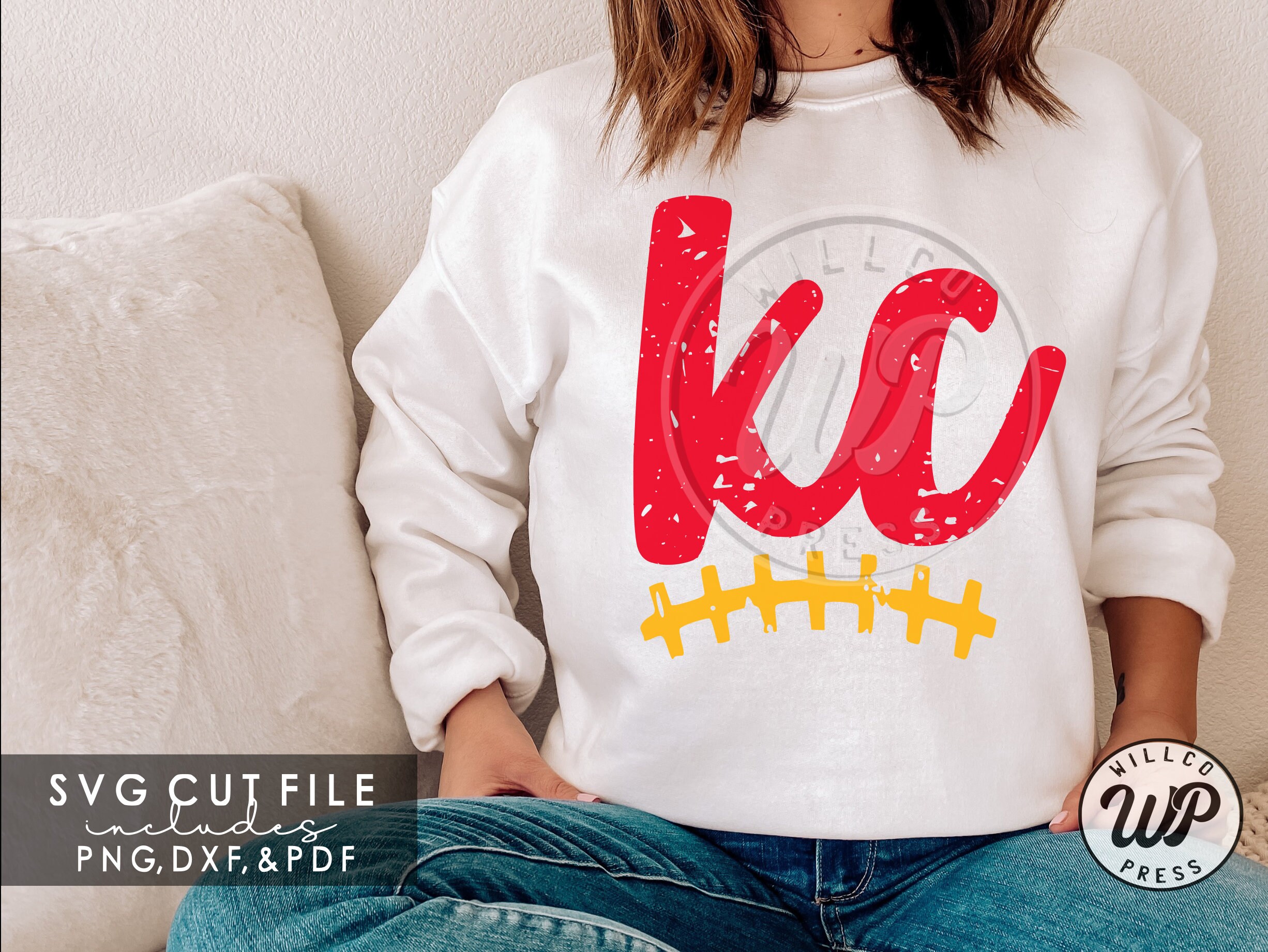 KC Football Svg, Kansas City Svg, Grunge Distressed, Png, Dxf, Svg ...