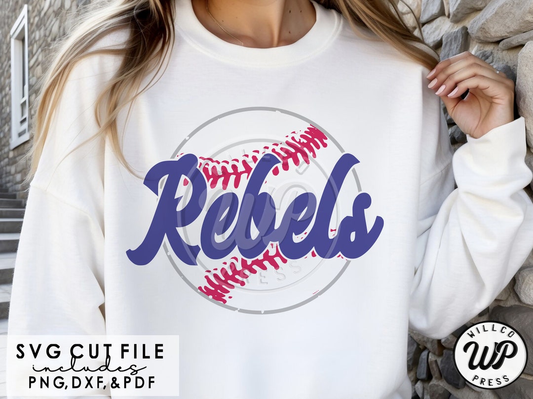 Rebels Retro Baseball, Softball Svg, Mascot Png, Dxf, Svg Files for ...