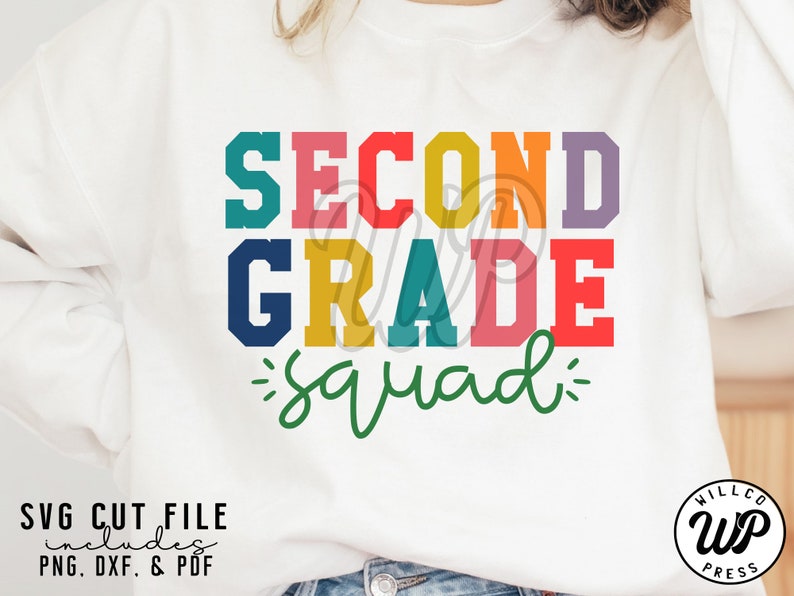 Second Grade Squad Teacher Svg 2nd Grade Png Dxf Svg - Etsy
