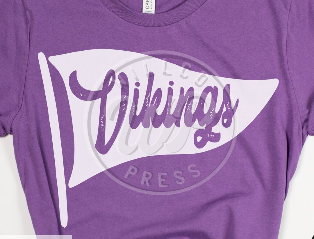 Vikings Pennant Svg, Team Flag Svg, Vintage Football Svg, Digital ...