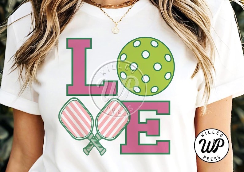 LOVE Pickleball Png, Preppy Svg, Dtf Printing, Sublimination ...