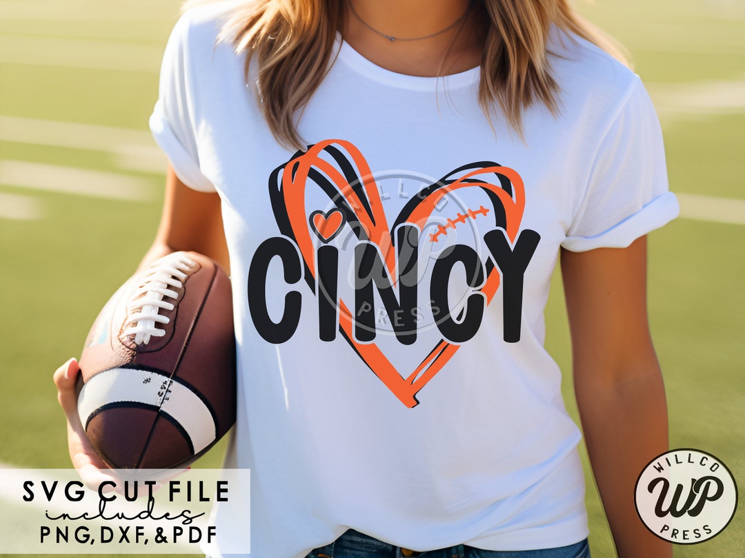 Cincy Hearts Svg, Football Svg, Png, Dxf, Svg Files for Cricut, Vinyl ...