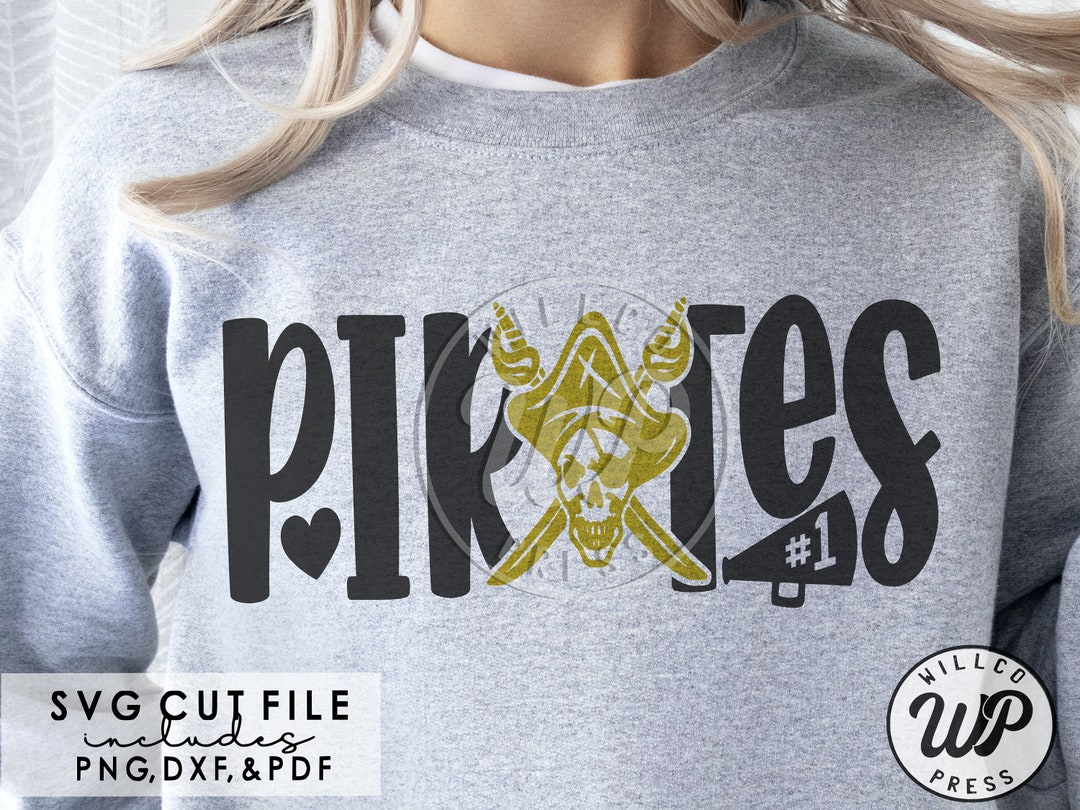 Pirates Mascot Png, Pirates Cheer Svg, Svg Files for Cricut, Dxf, Dtf ...