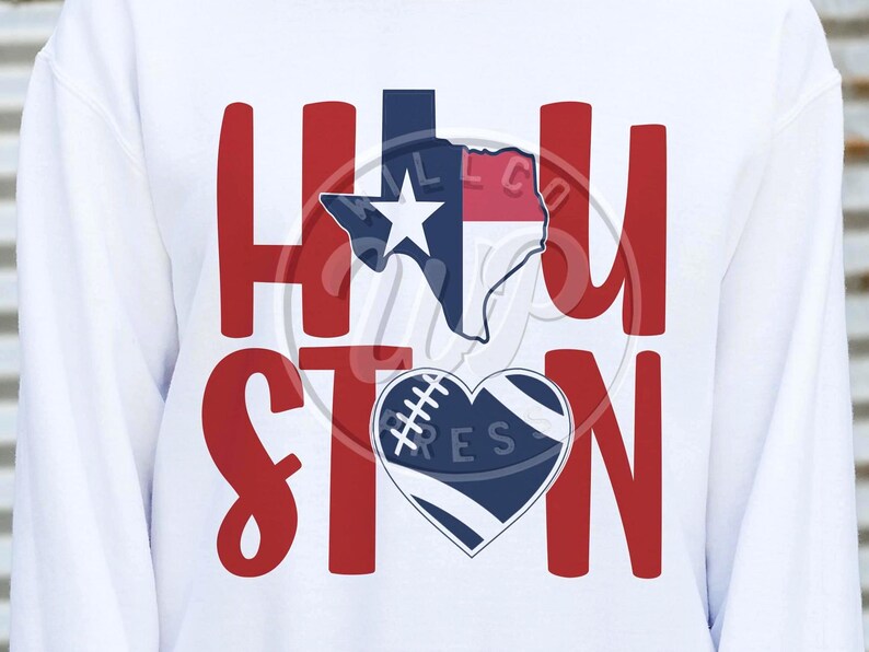 Houston Texas Svg, Football Svg, State Flag Svg, Cute Football Heart ...