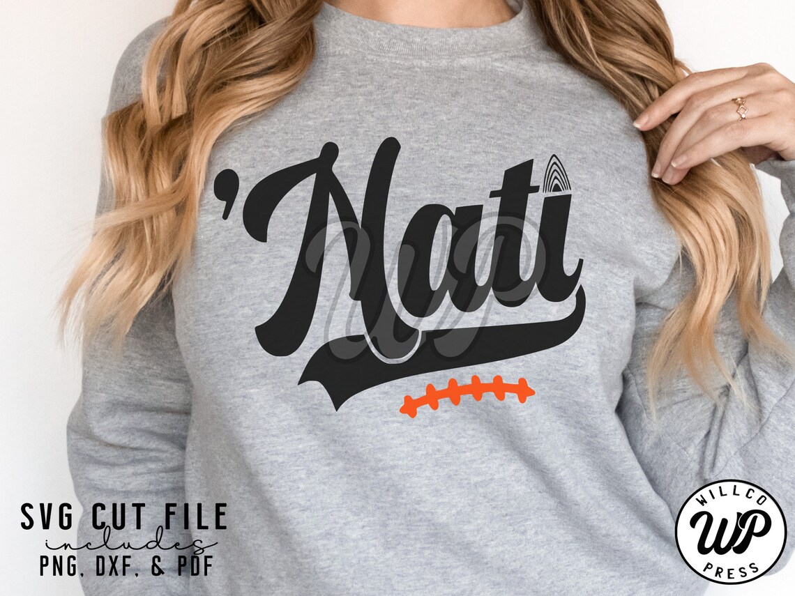 Nati Football Svg, Cincinnati, Png, Dxf, Svg Files for Cricut ...