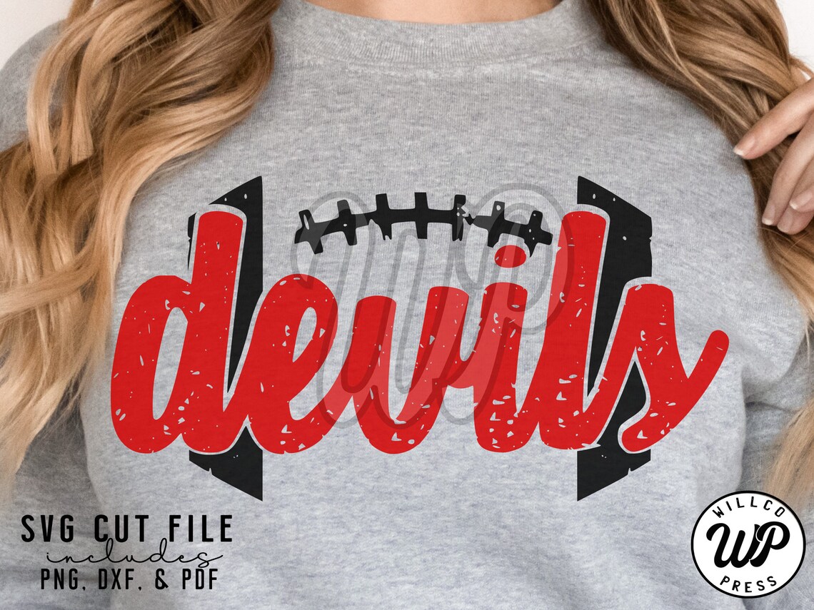Devils Distressed Svg Mascot Png Dxf Digital Cut File - Etsy