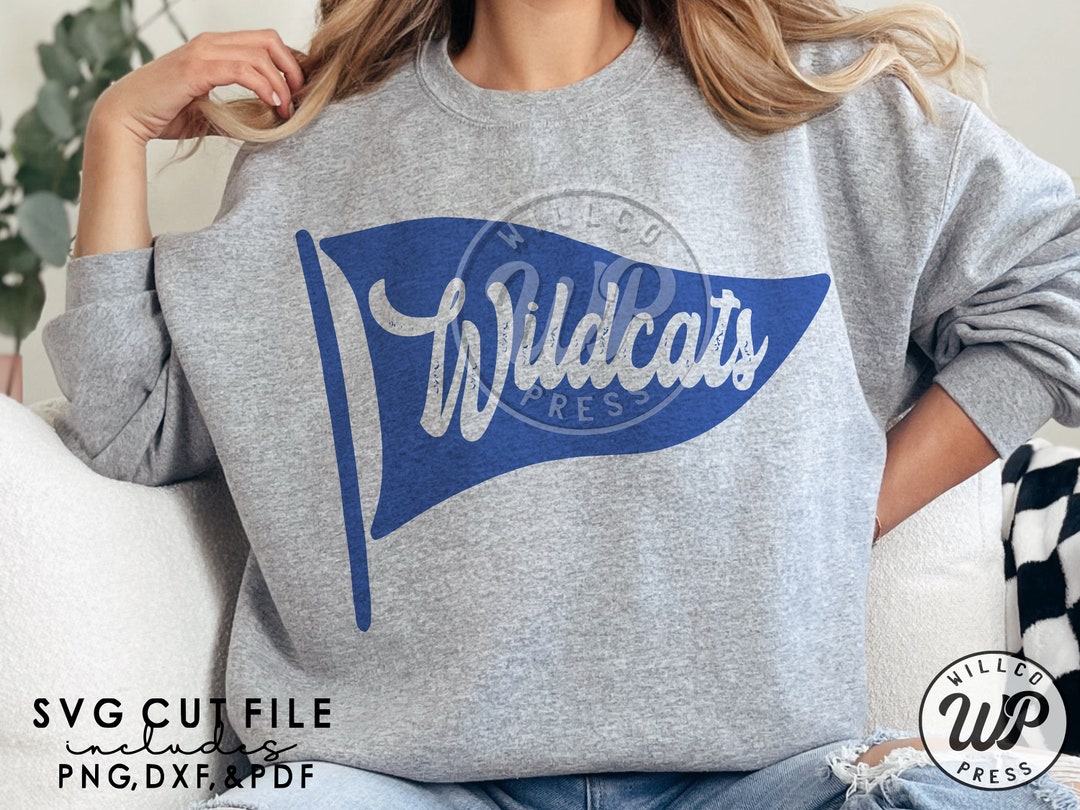 Wildcats Pennant Svg, Team Flag Svg, Vintage Football Svg, Digital ...