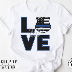 Love Police Svg, Thin Blue Line Svg, Police Svg, Dxf, Png, Cricut Cut ...