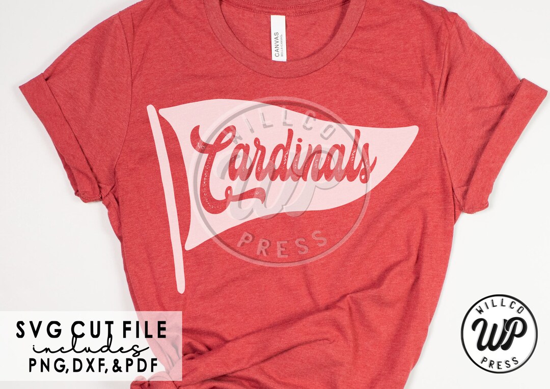Cardinals Pennant Svg Team Flag Svg Vintage Football Svg - Etsy