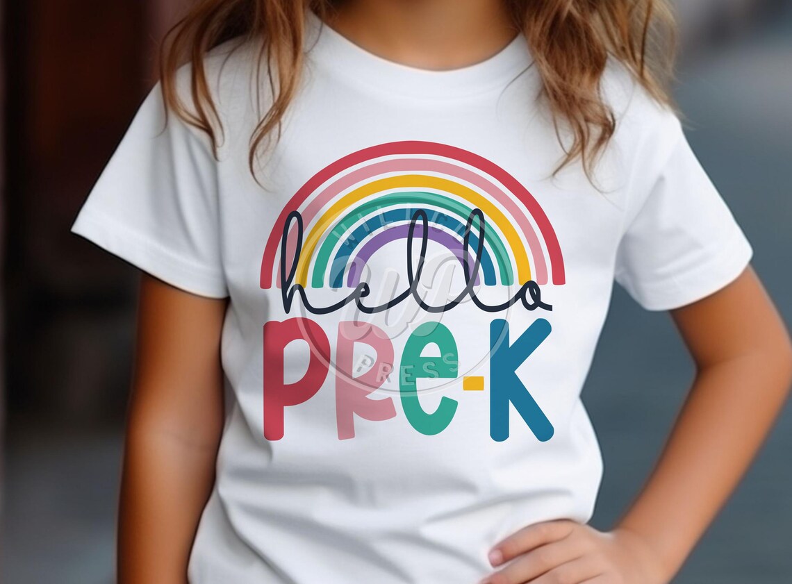Hello Pre-k Png, Pre Kindergarten Svg, Rainbow Pre-k, Sublimination ...