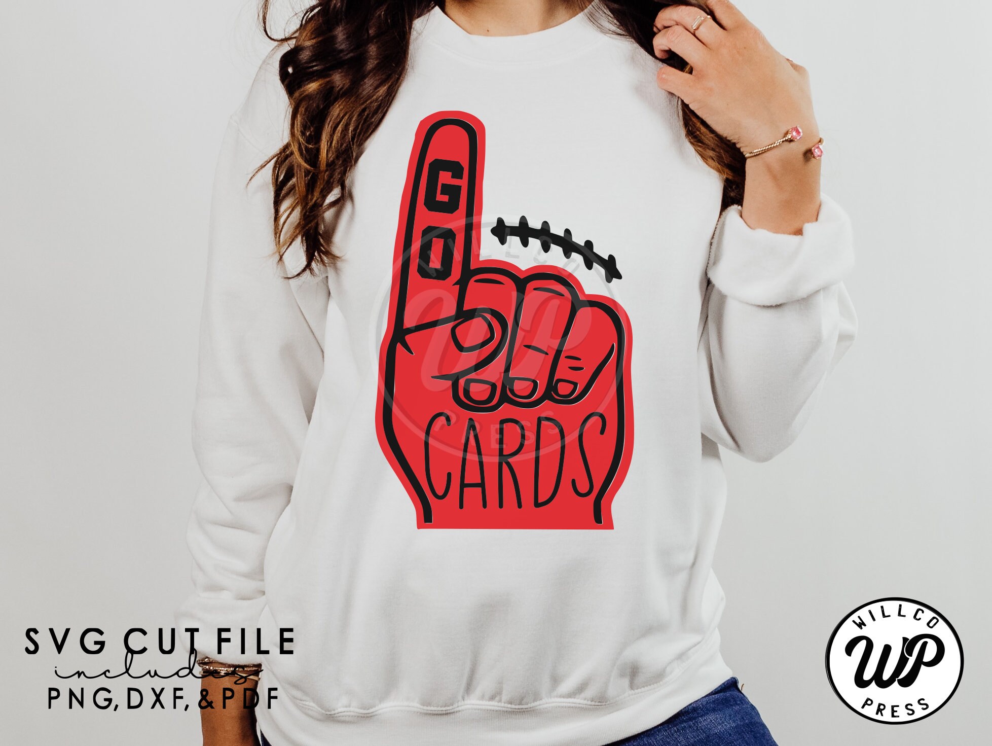 Go Cards Svg, Cardinals Football, Fan Foam Finger, Dxf, Png, Grunge ...