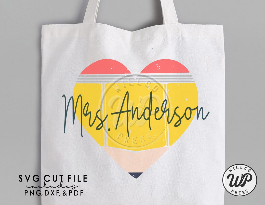Teacher Svg, Pencil Heart Svg, Teacher Monogram Svg, Png, Dxf, Cricut ...