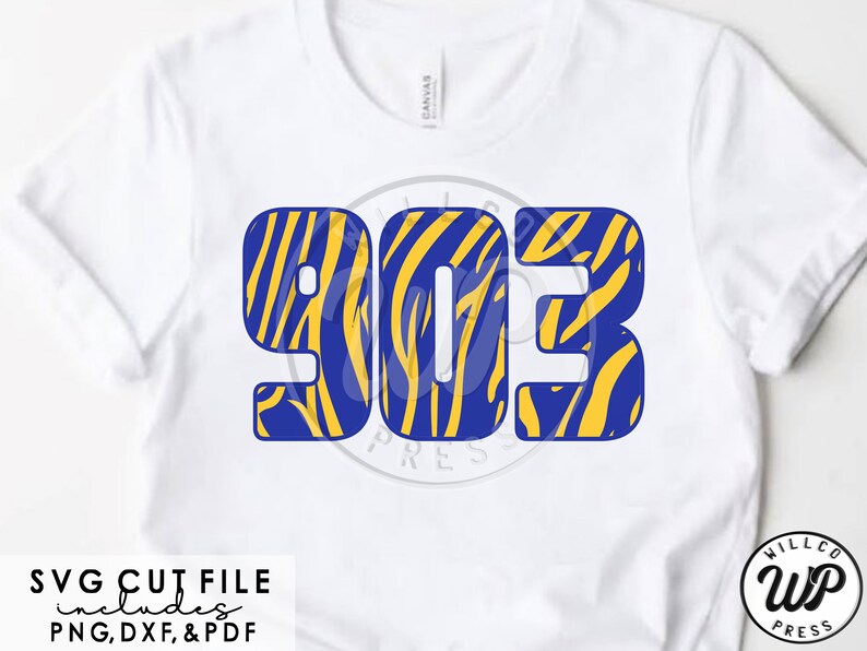 903 Area Code Svg Tiger Stripes Texas Digital Png Dxf - Etsy